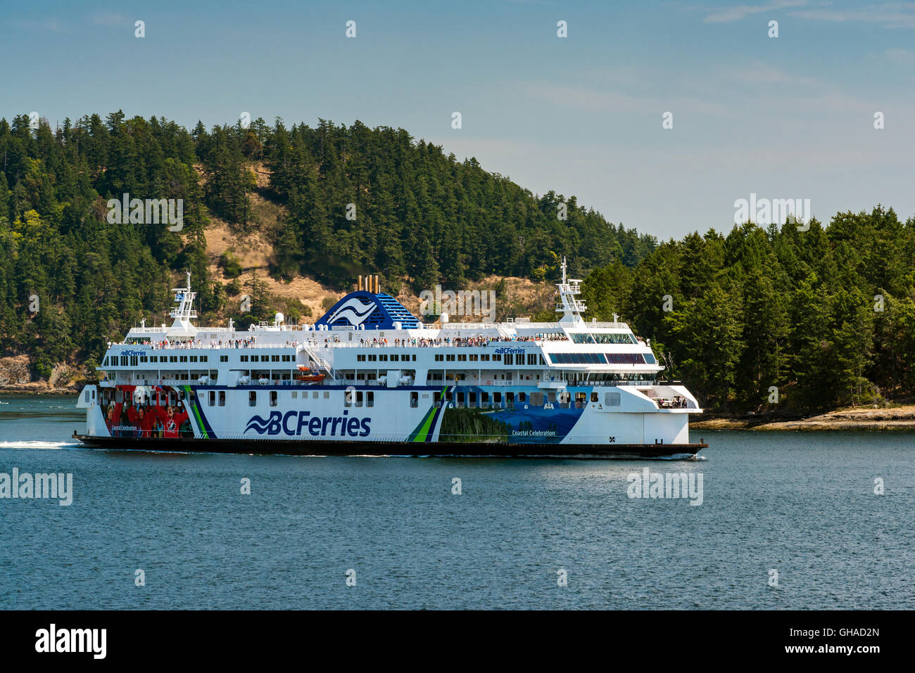 British Columbia ferry crossing the Central Georgia Strait, British ...