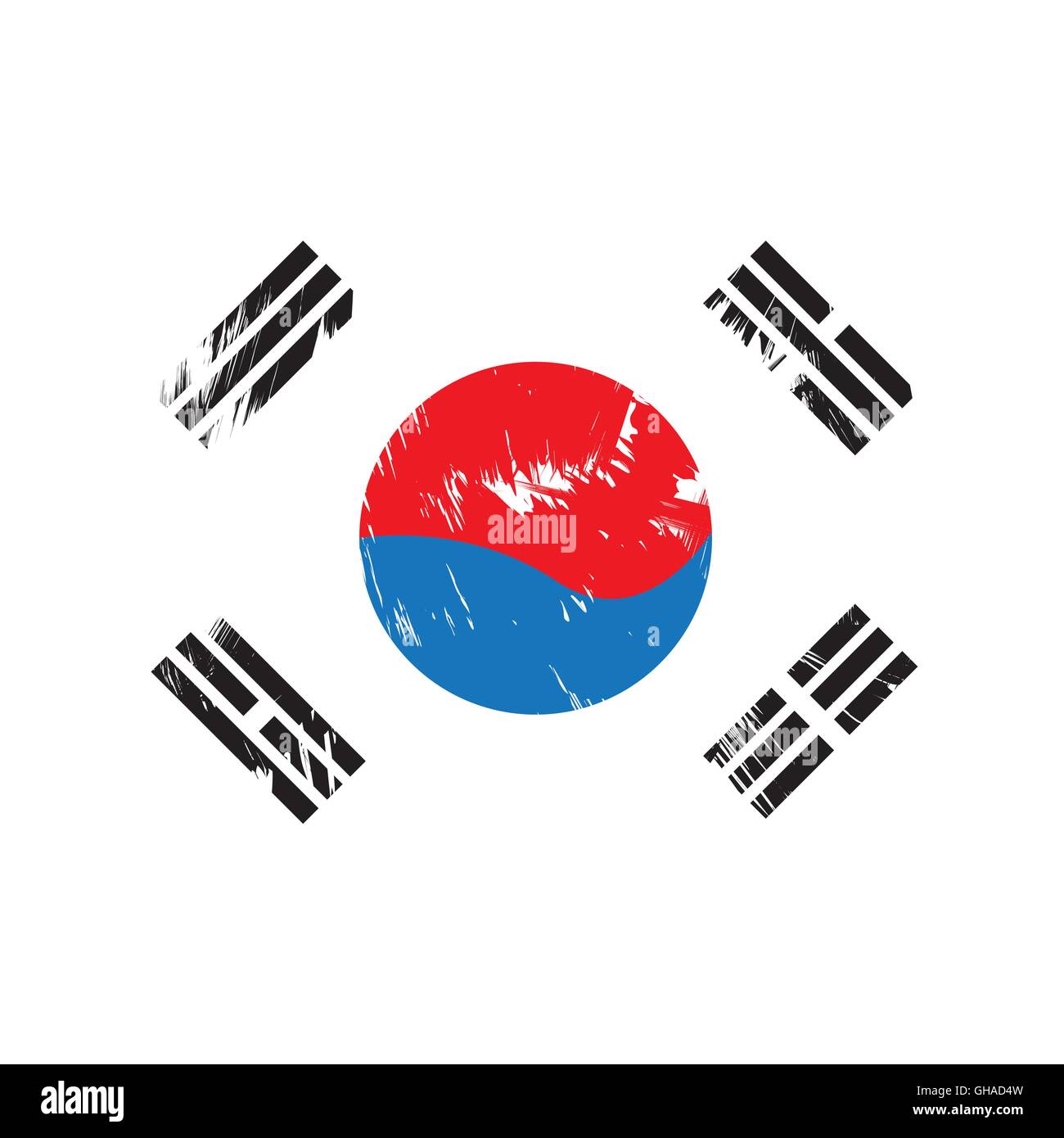 Textured South Korean flag, Vector illustration Stock Vector Image ...