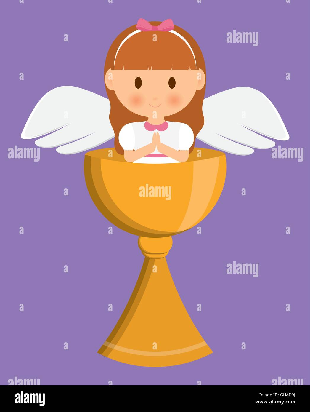 girl angel cartoon cup icon. Vector graphic Stock Vector Image & Art ...