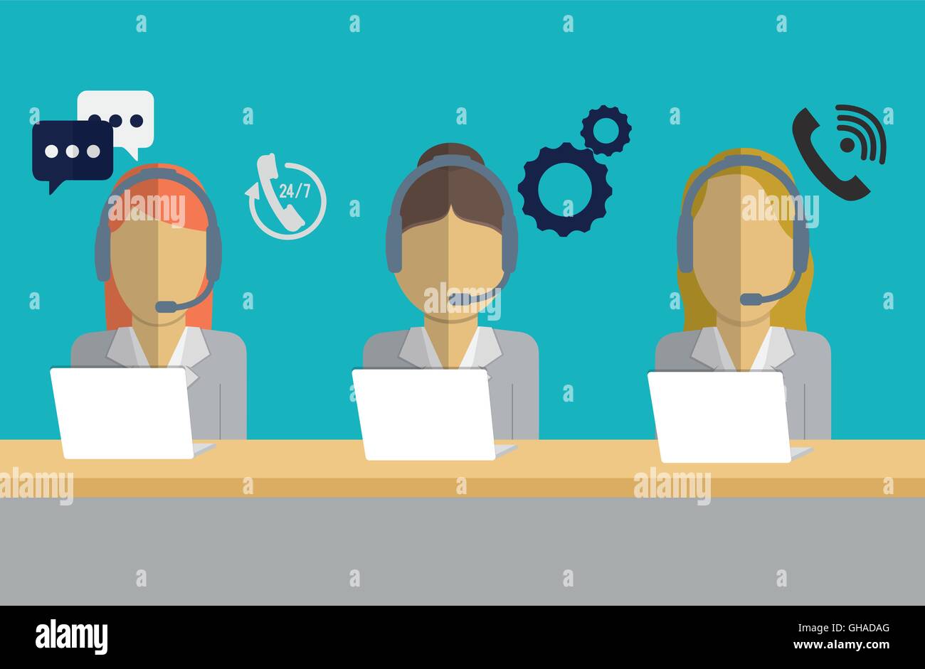 operator woman call center service icon. Vector graphic Stock Vector ...