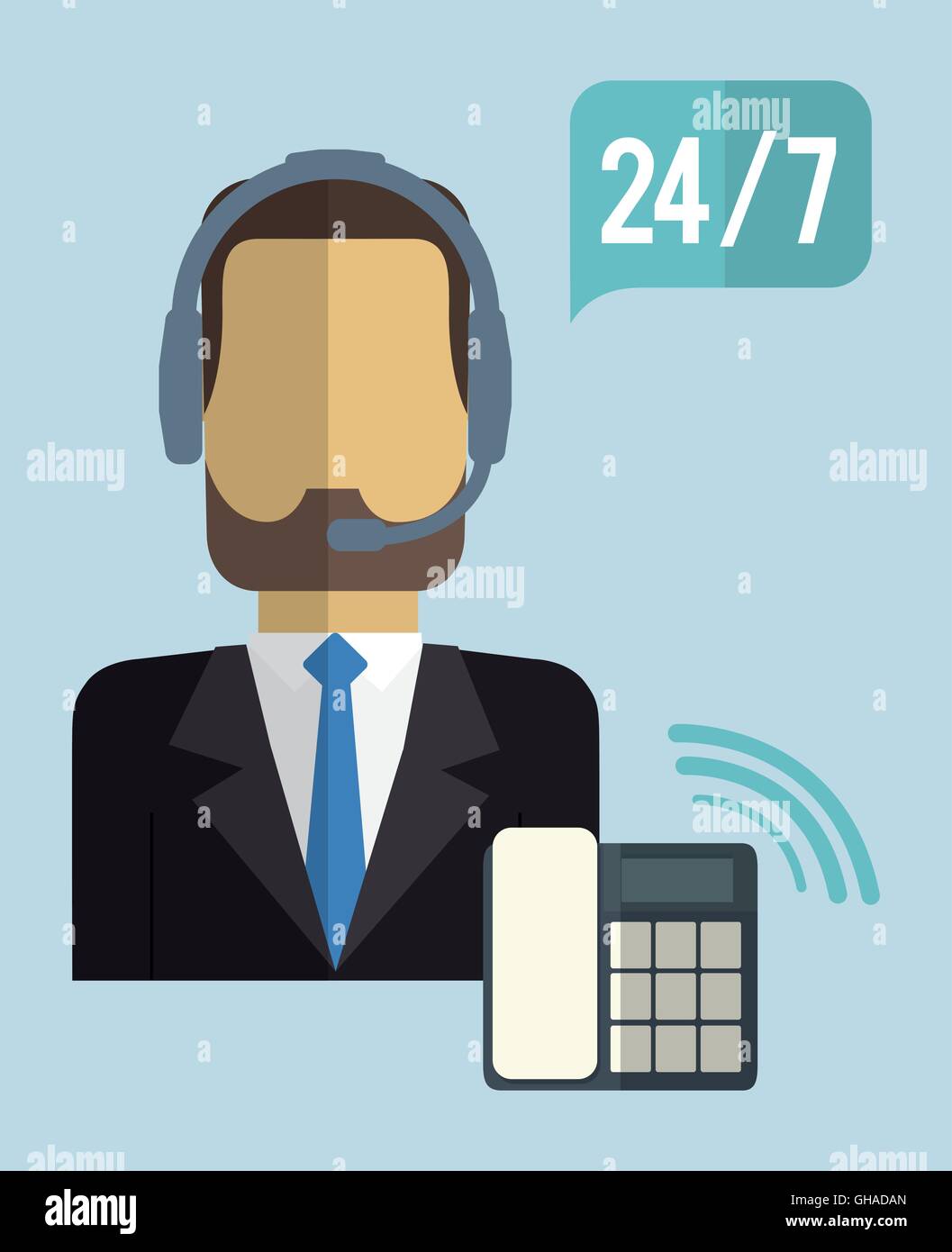 operator man male call center service icon. Vector graphic Stock Vector ...