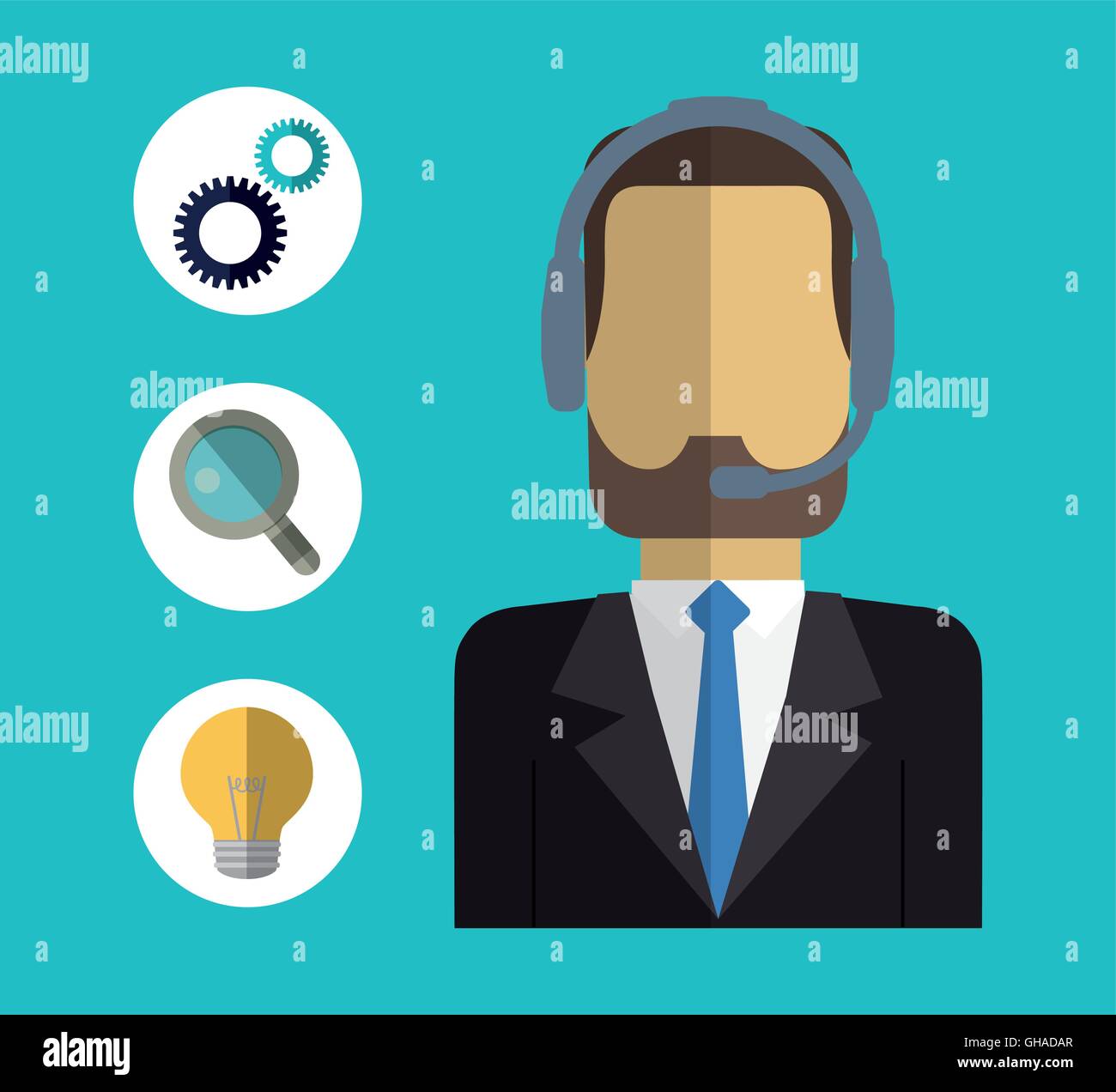 operator man male call center service icon. Vector graphic Stock Vector ...