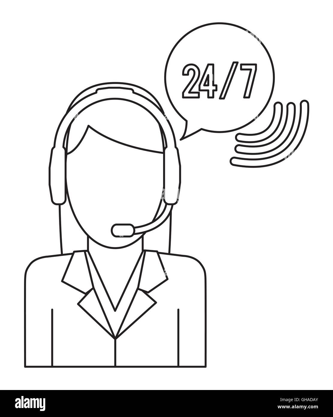 operator woman call center service icon. Vector graphic Stock Vector ...