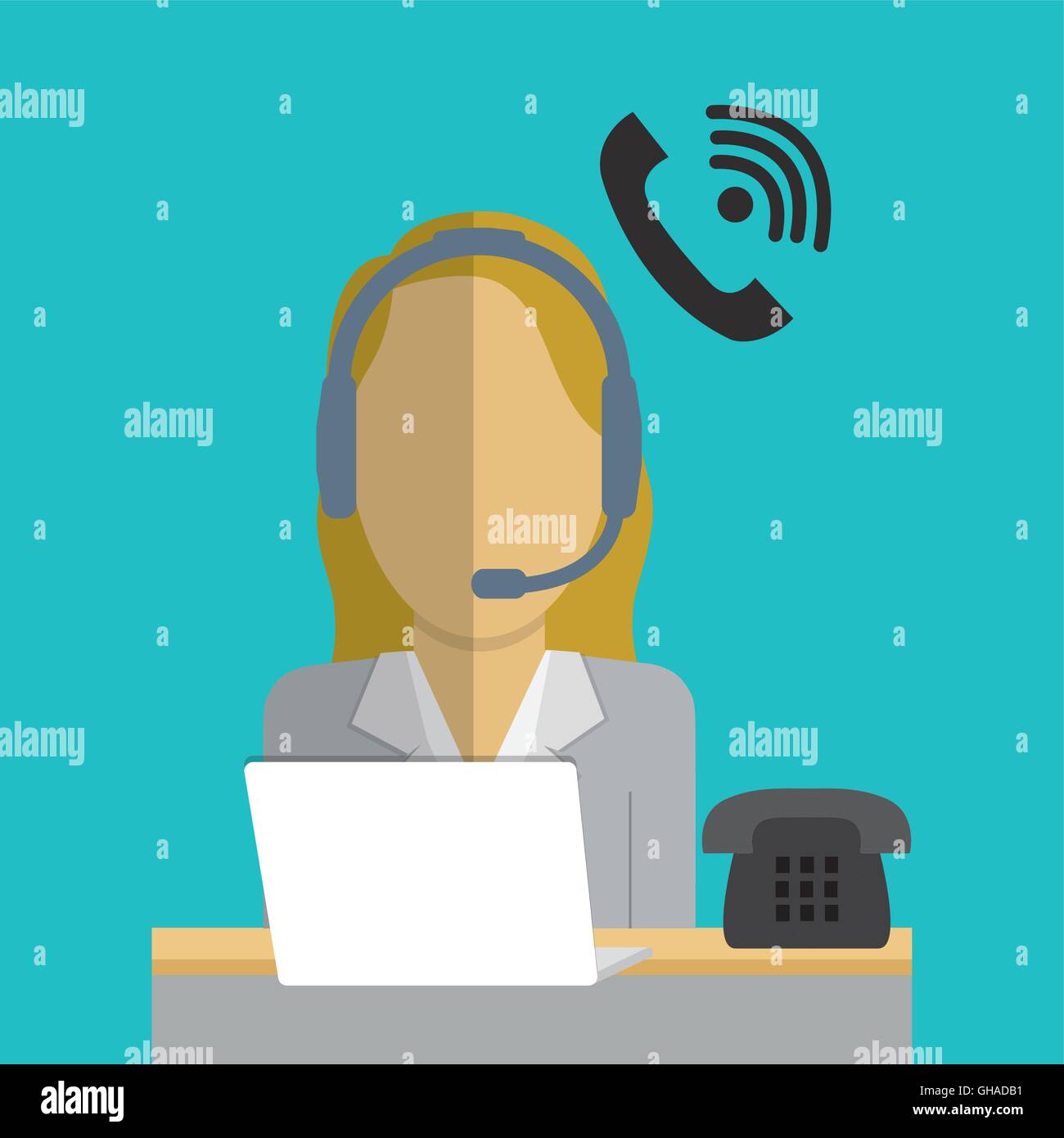 operator woman call center service icon. Vector graphic Stock Vector ...