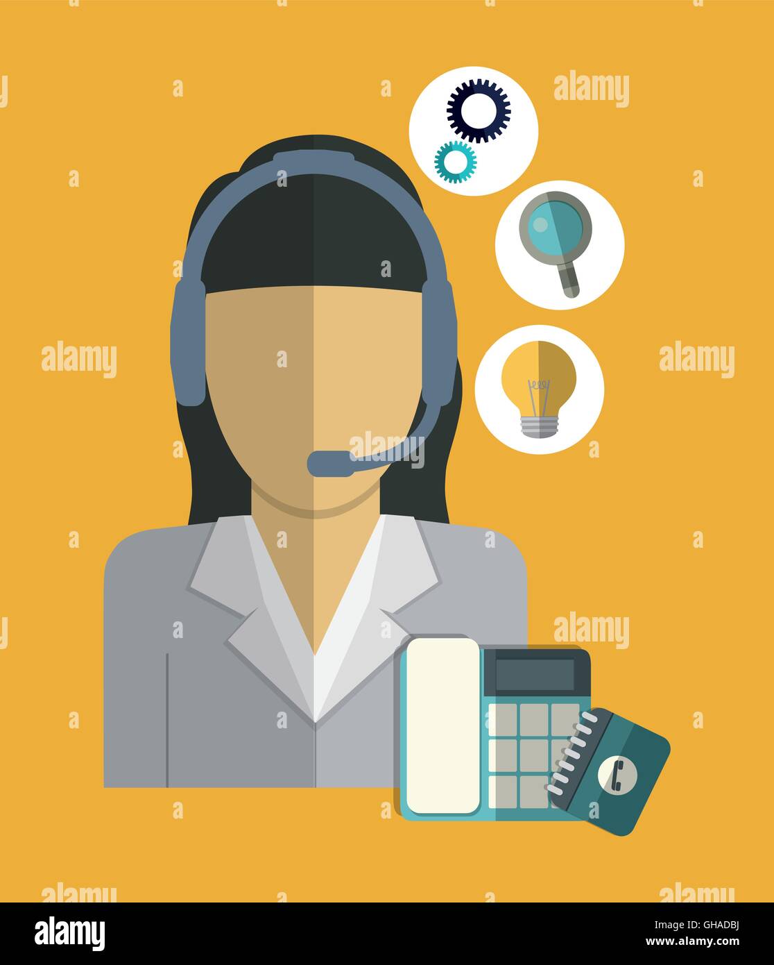 operator woman call center service icon. Vector graphic Stock Vector ...