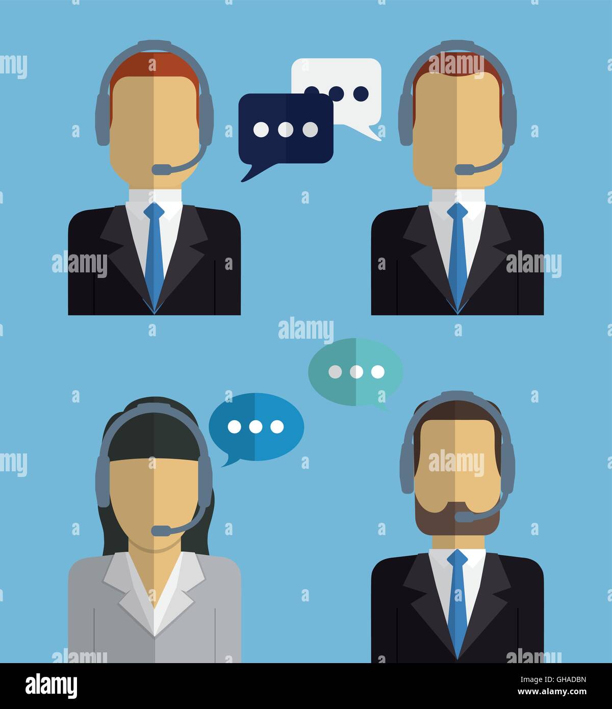 operator man woman call center service icon. Vector graphic Stock ...