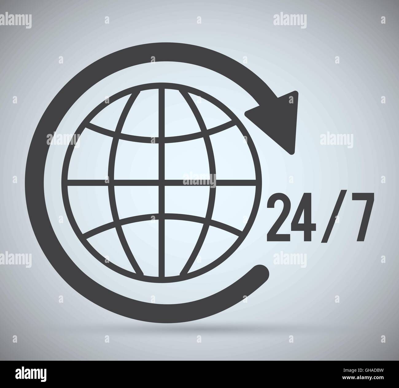 global sphere arrow time call center icon. Vector graphic Stock Vector ...