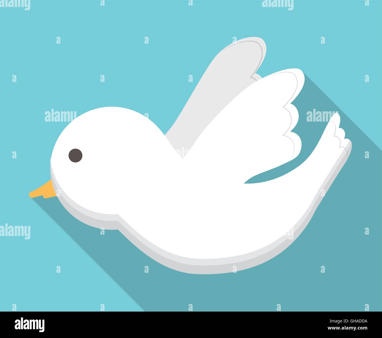 dove white bird animal cartoon icon. Vector graphic Stock Vector Image ...