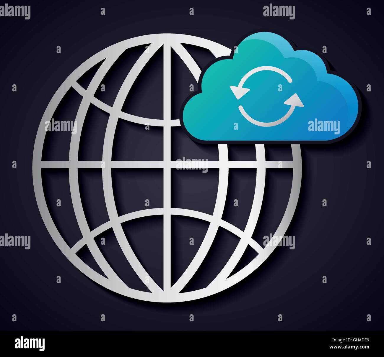 Global sphere data center web hosting. Vector graphic Stock Vector Image & Art - Alamy