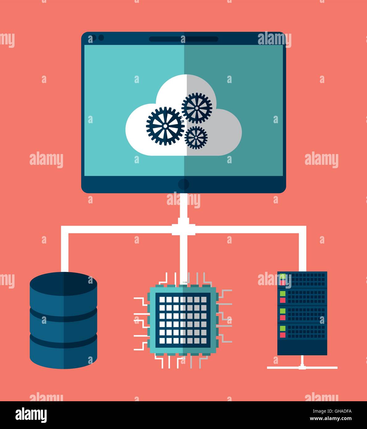 Computer gear data center web hosting. Vector graphic Stock Vector ...