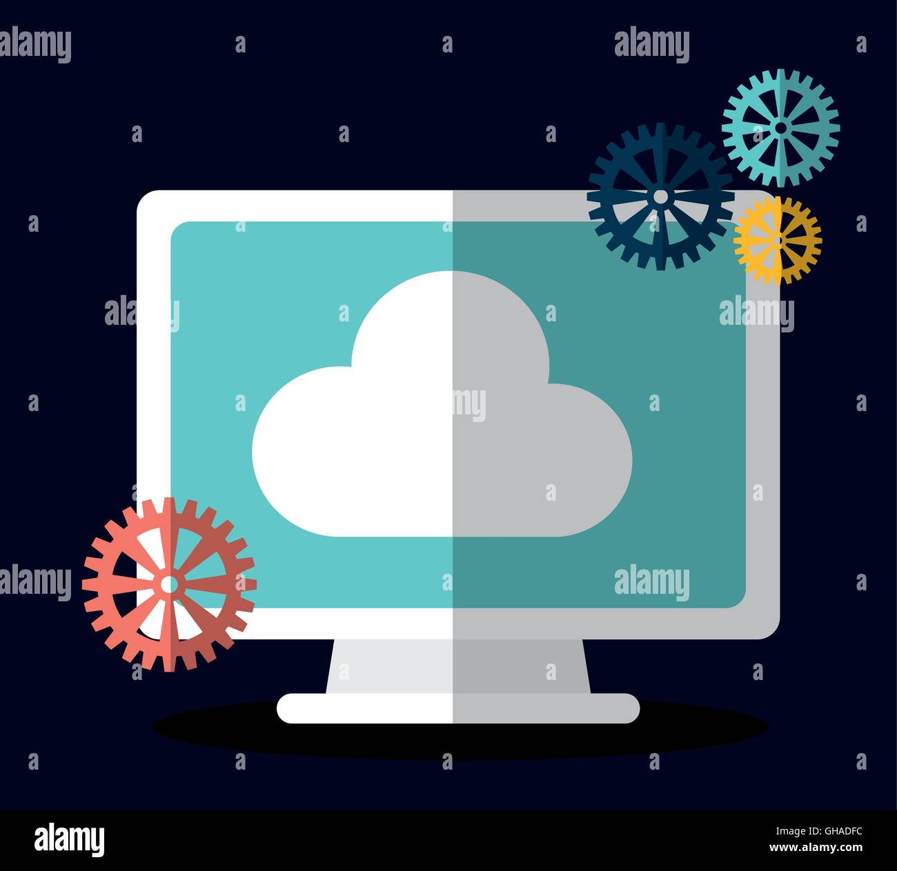 Computer gear data center web hosting. Vector graphic Stock Vector ...