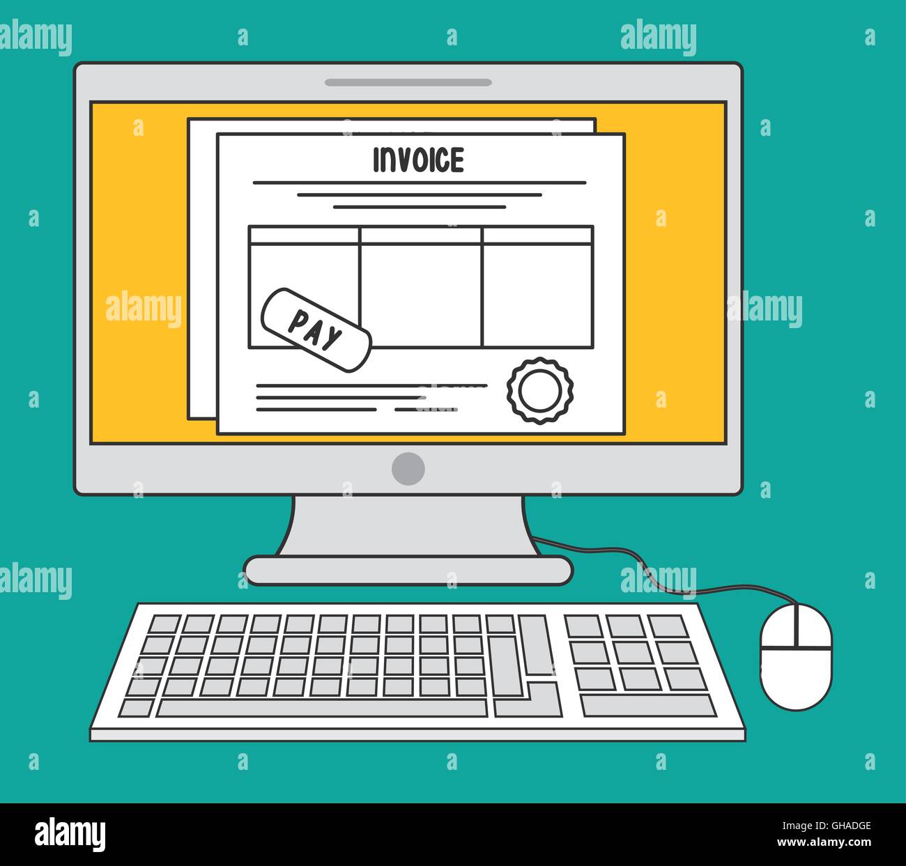 computer document paper invoice payment icon. Vector graphic Stock ...