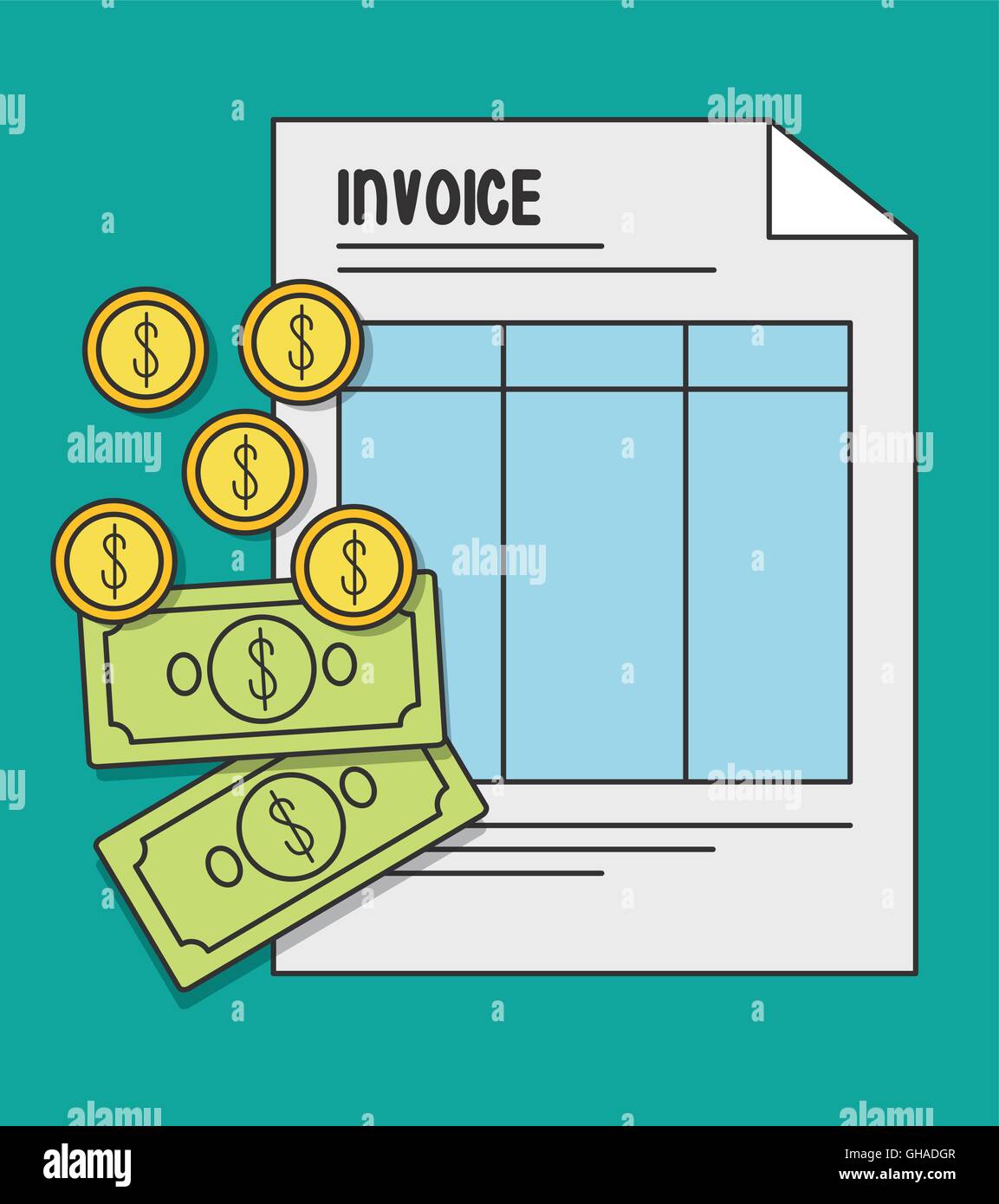 document bills coins invoice payment icon. Vector graphic Stock Vector ...