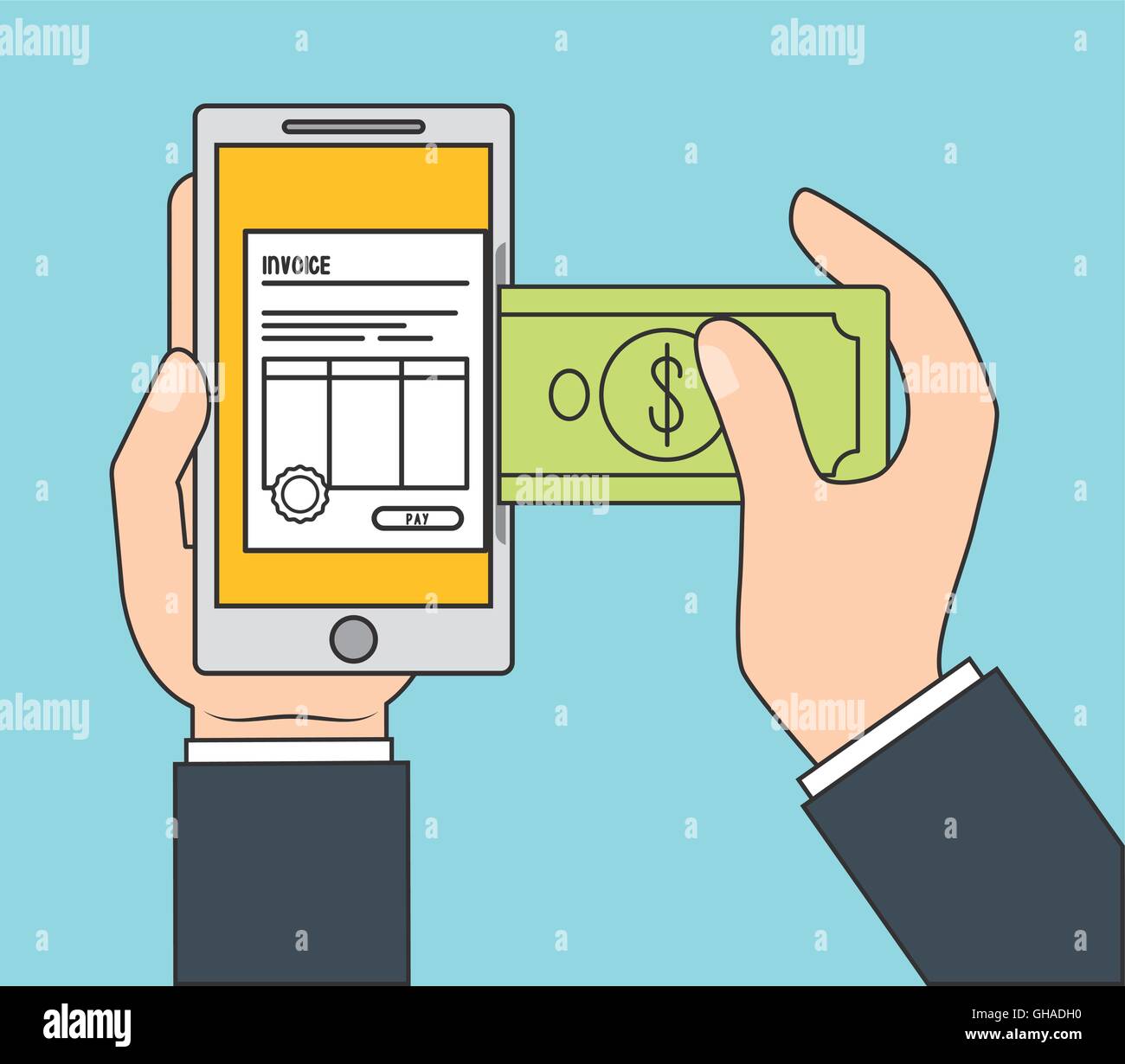 smartphone document invoice payment icon. Vector graphic Stock Vector ...
