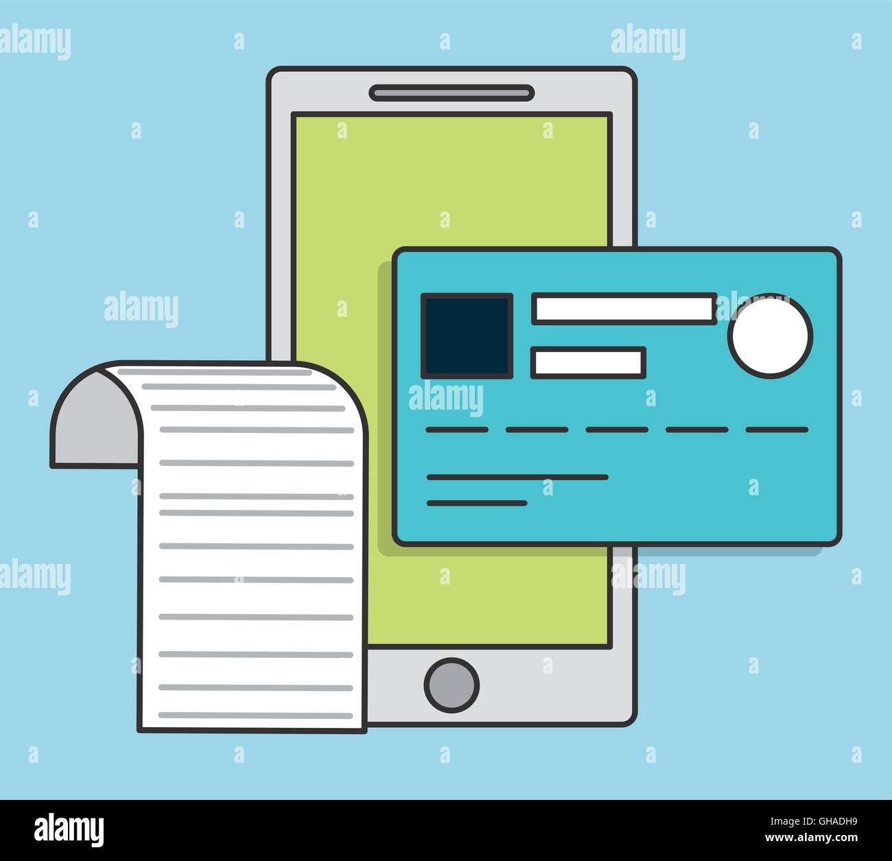smartphone credit card invoice payment icon. Vector graphic Stock ...