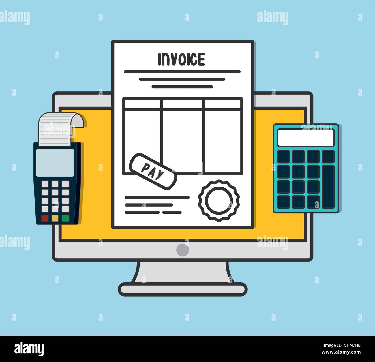 computer document paper invoice payment icon. Vector graphic Stock ...