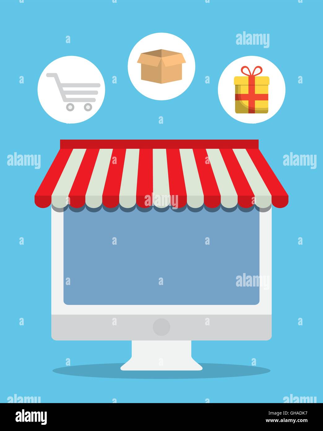 computer shopping online store market icon. Vector graphic Stock Vector ...