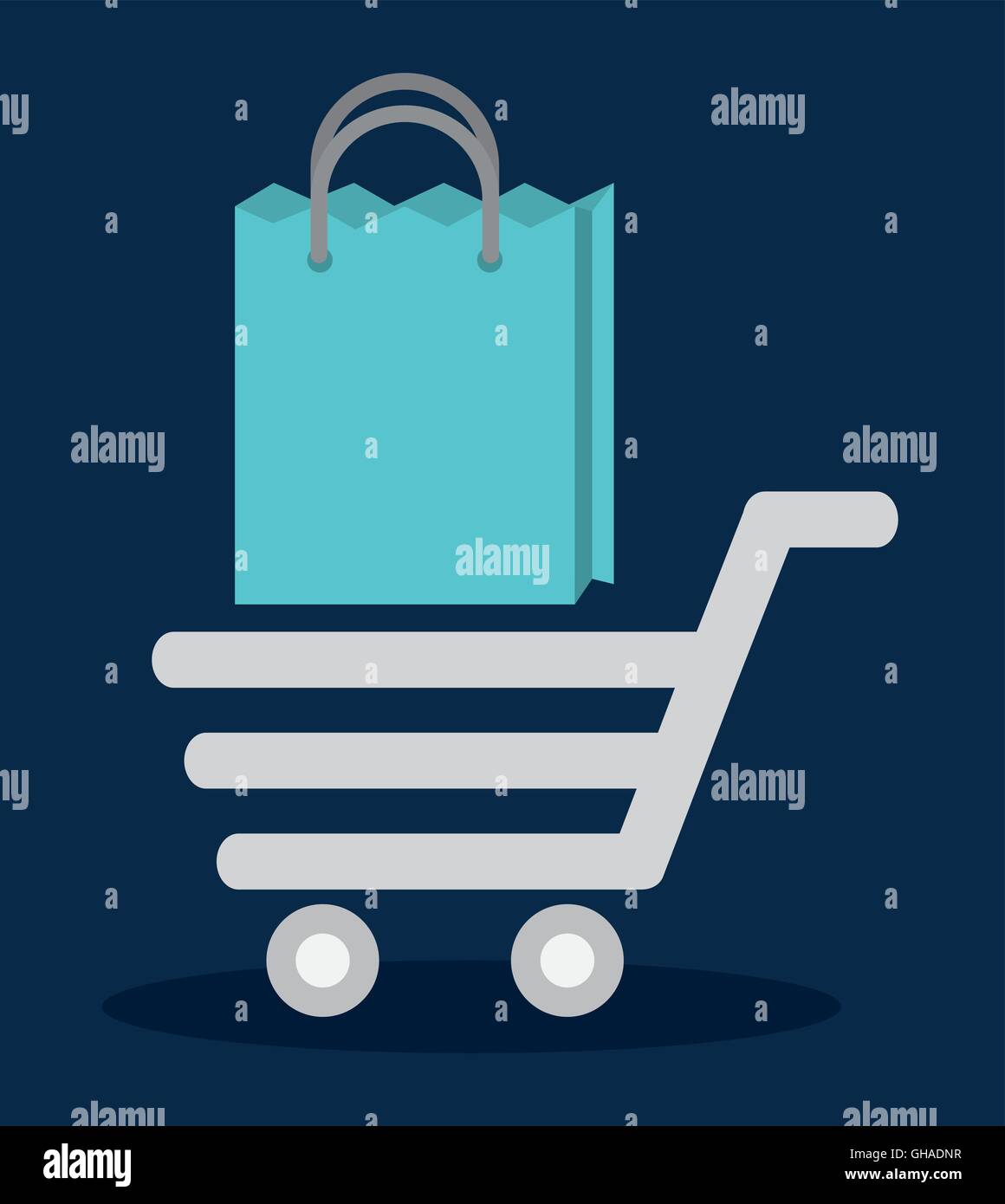 shopping cart bag online store market icon. Vector graphic Stock Vector ...