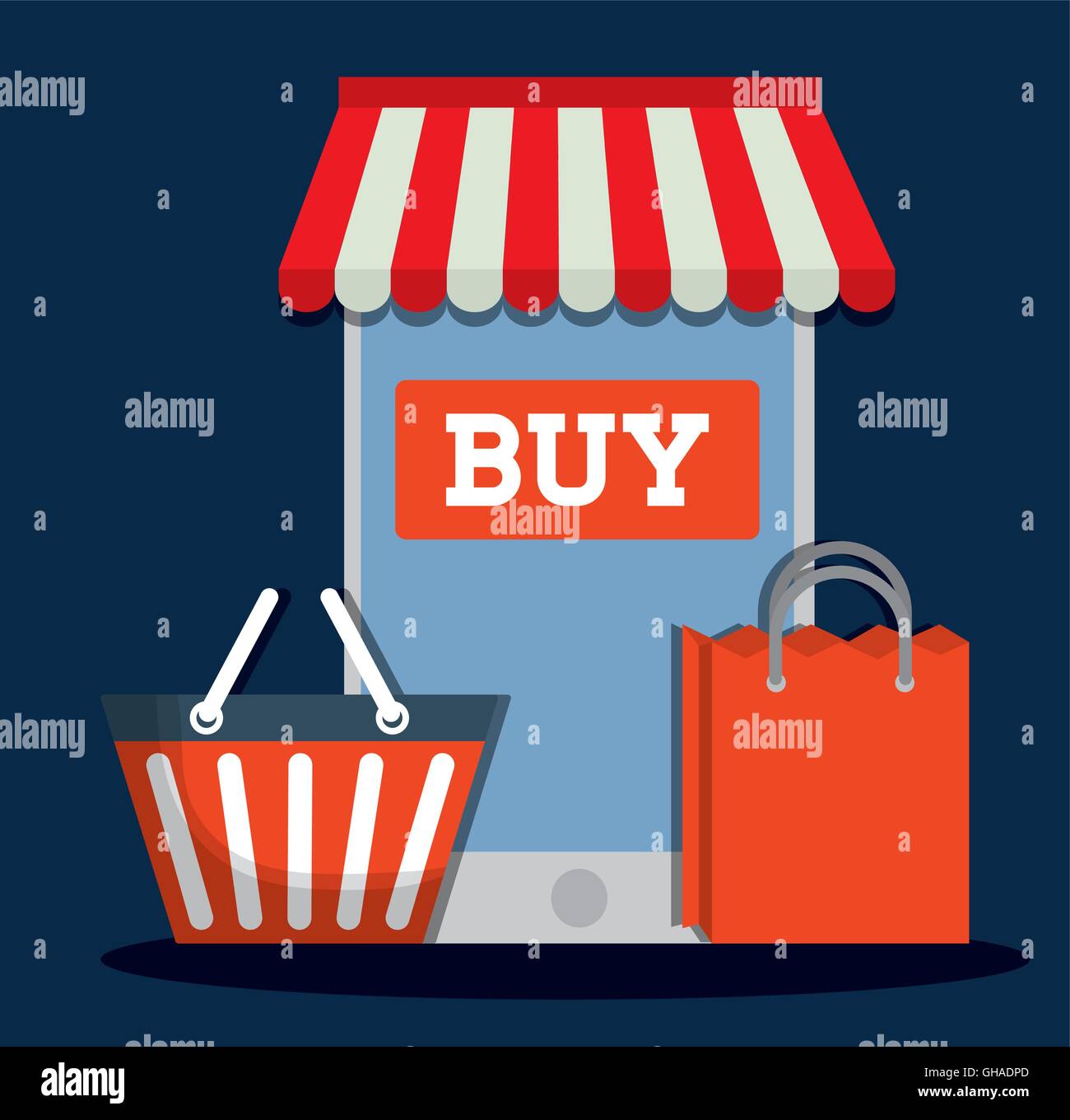 smartphone shopping online store market icon. Vector graphic Stock ...