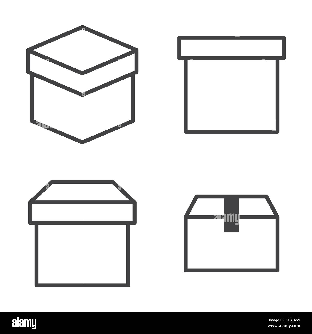 carton box package delivery icon set. Vector graphic Stock Vector Image ...