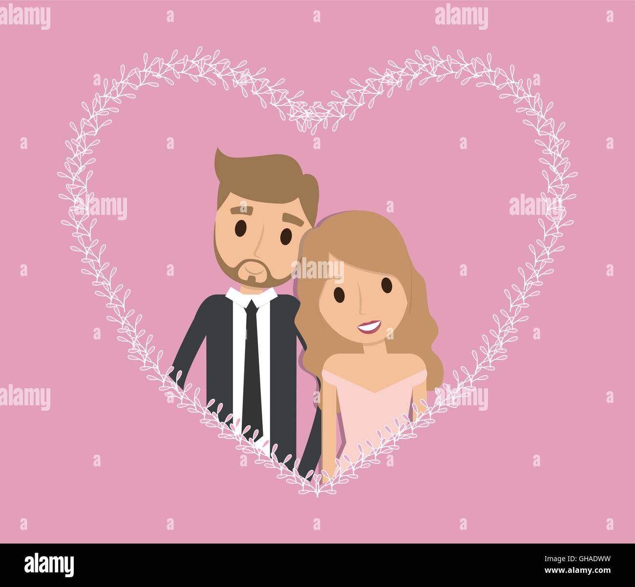 couple cartoon wedding marriage icon. Vector graphic Stock Vector Image ...