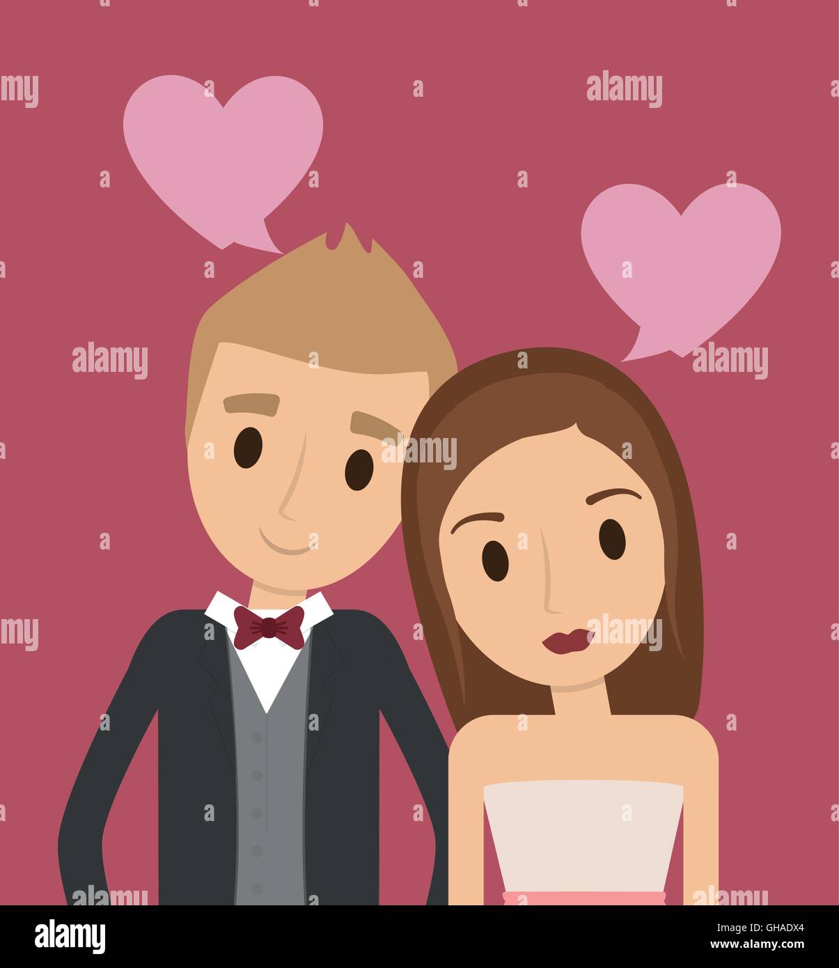 couple cartoon wedding marriage icon. Vector graphic Stock Vector Image ...