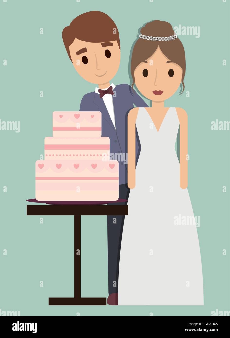 couple cartoon wedding marriage icon. Vector graphic Stock Vector Image ...