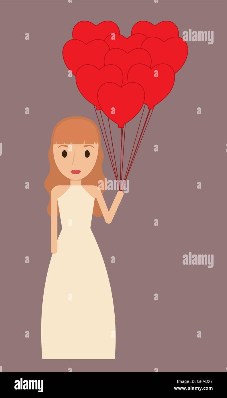 cartoon woman wedding marriage icon. Vector graphic Stock Vector Image ...