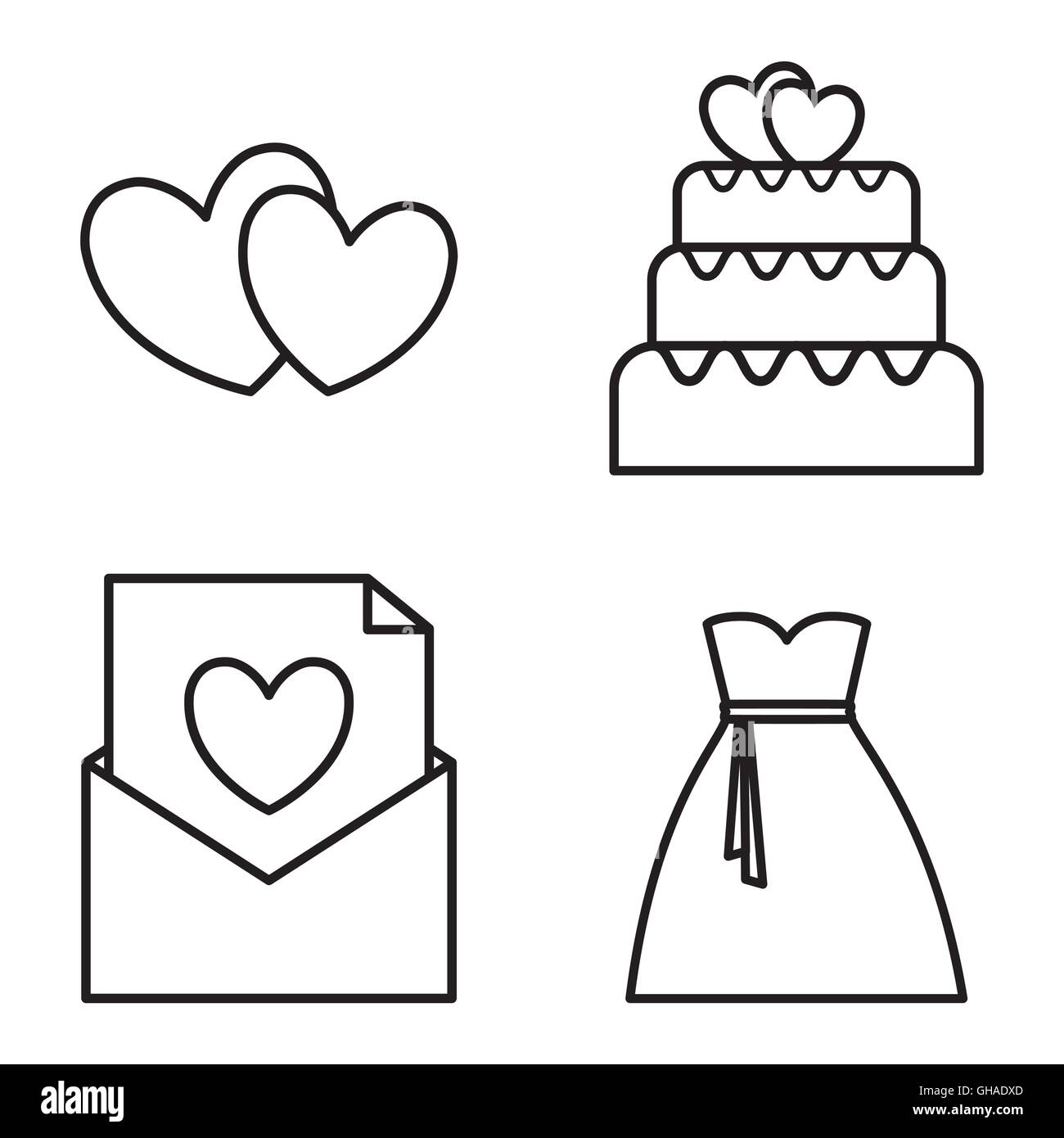 icon set wedding marriage. Vector graphic Stock Vector Image & Art - Alamy