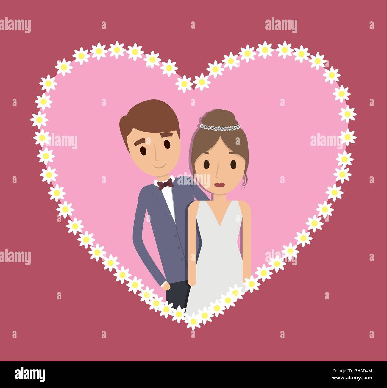 couple cartoon wedding marriage icon. Vector graphic Stock Vector Image ...