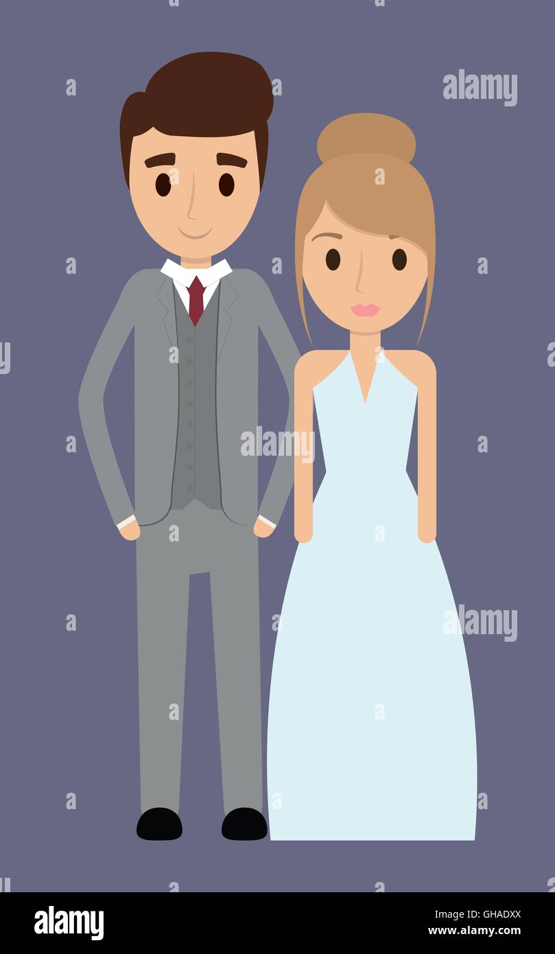 couple cartoon wedding marriage icon. Vector graphic Stock Vector Image ...