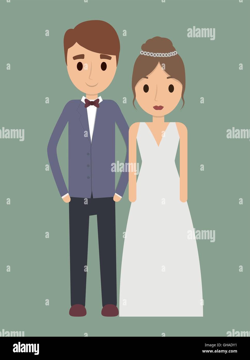 couple cartoon wedding marriage icon. Vector graphic Stock Vector Image ...