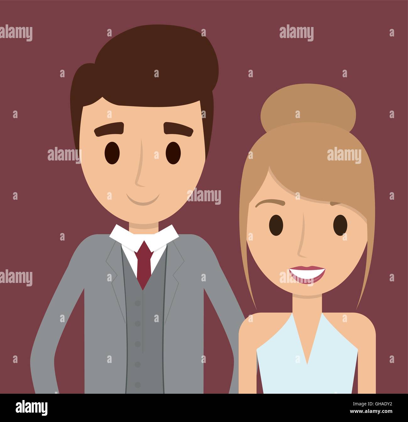 couple cartoon wedding marriage icon. Vector graphic Stock Vector Image ...