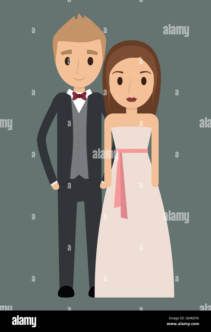 couple cartoon wedding marriage icon. Vector graphic Stock Vector Image ...