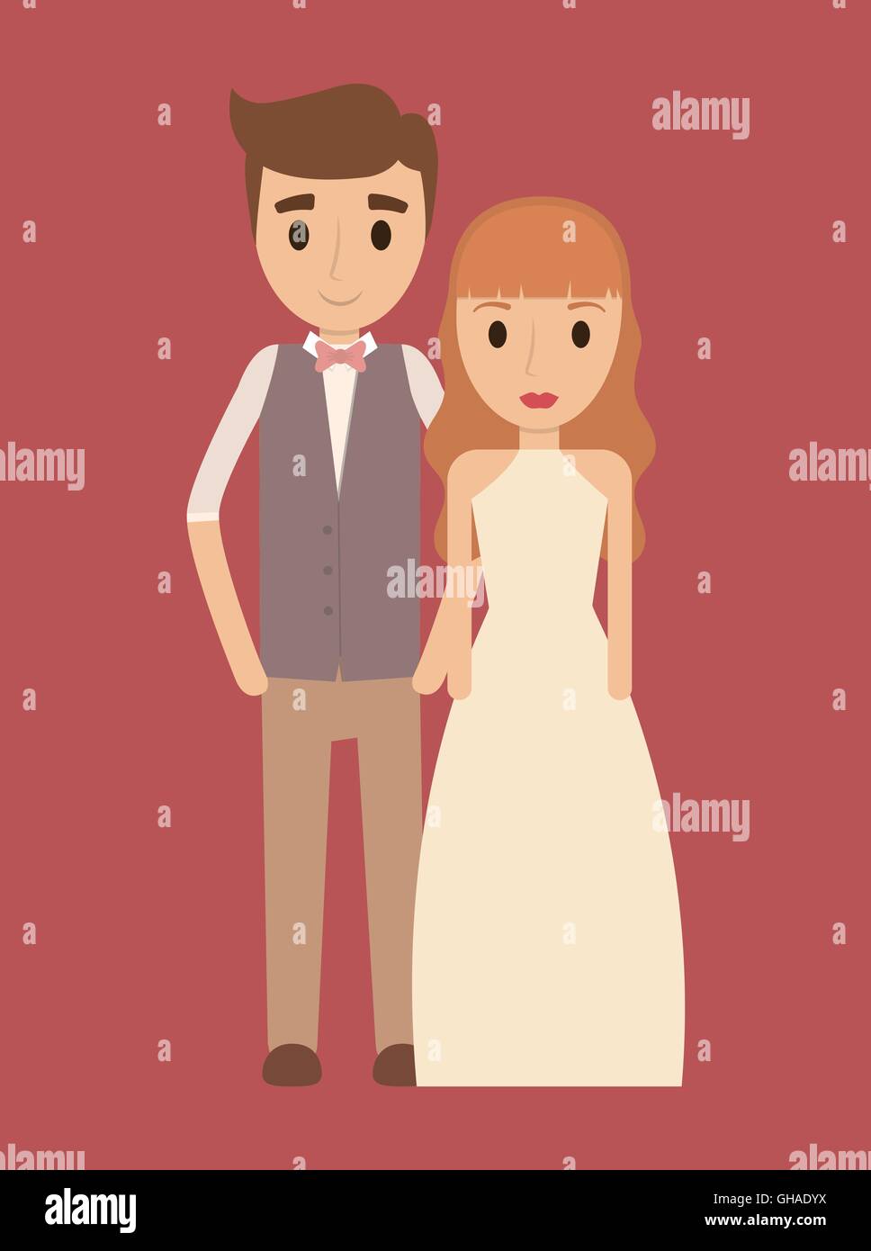 couple cartoon wedding marriage icon. Vector graphic Stock Vector Image ...