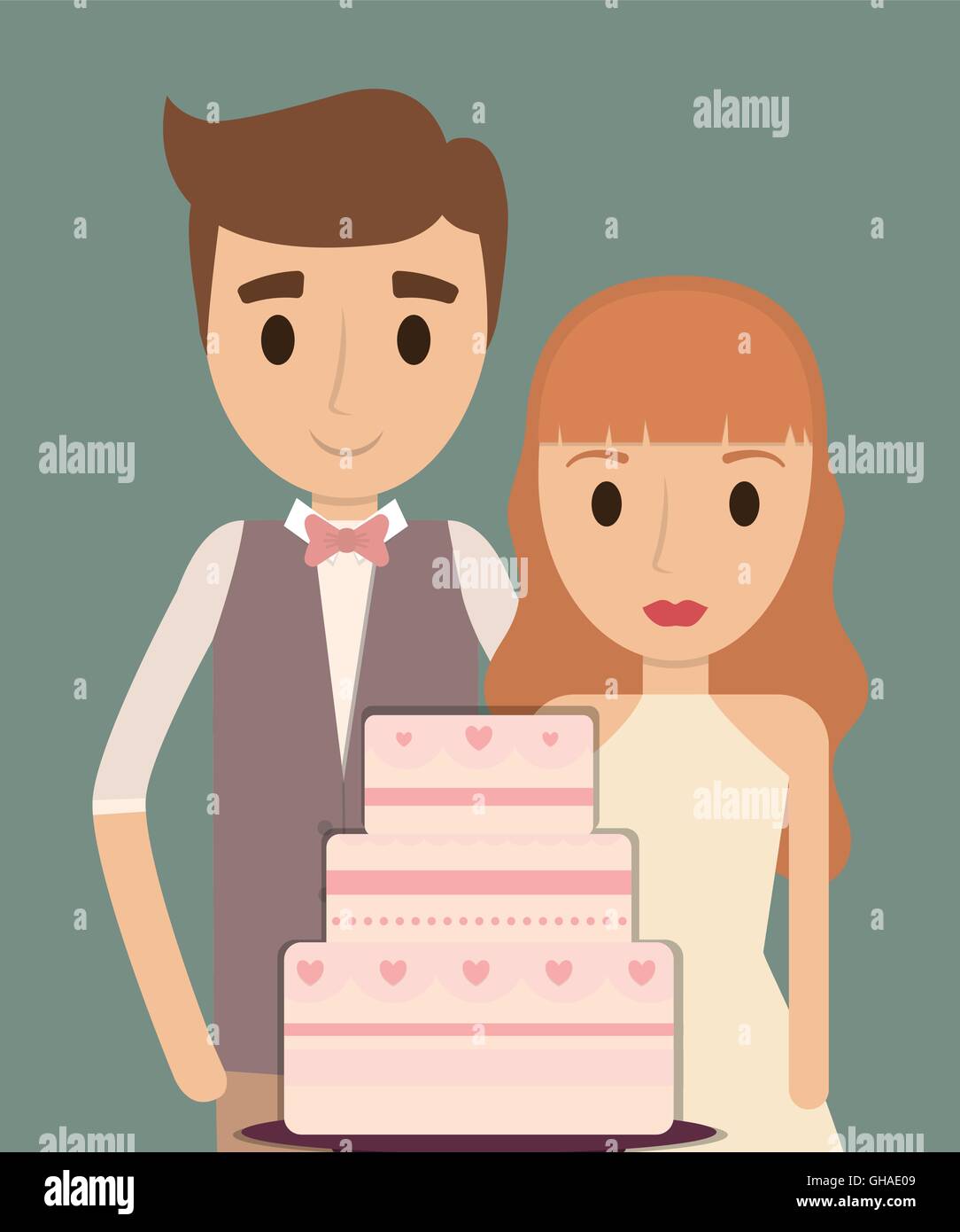 couple cartoon wedding marriage icon. Vector graphic Stock Vector Image ...