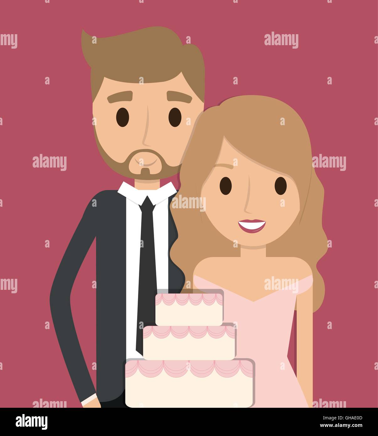 couple cartoon wedding marriage icon. Vector graphic Stock Vector Image ...