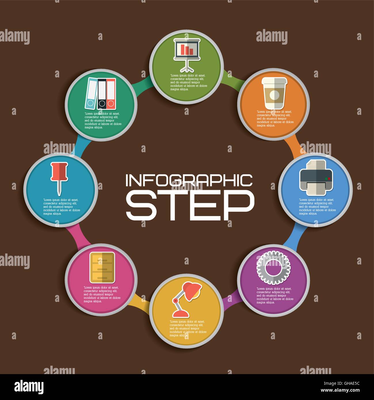 infographic step office icon. Vector graphic Stock Vector Image & Art ...