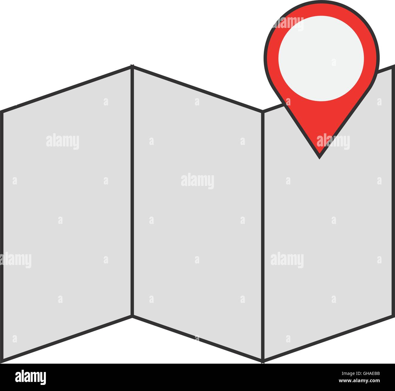 map with gps pin icon Stock Vector Image & Art - Alamy