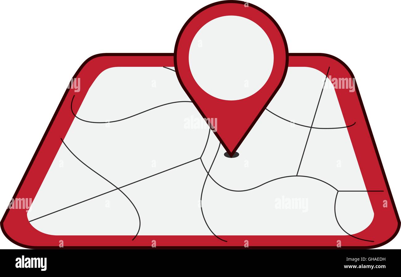map with gps pin icon Stock Vector Image & Art - Alamy