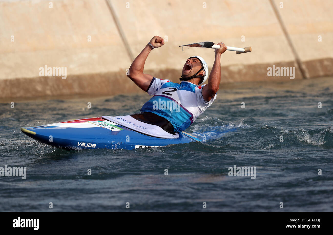 France's Denis Gargaud Chanut celebrates following his run in the Men's ...