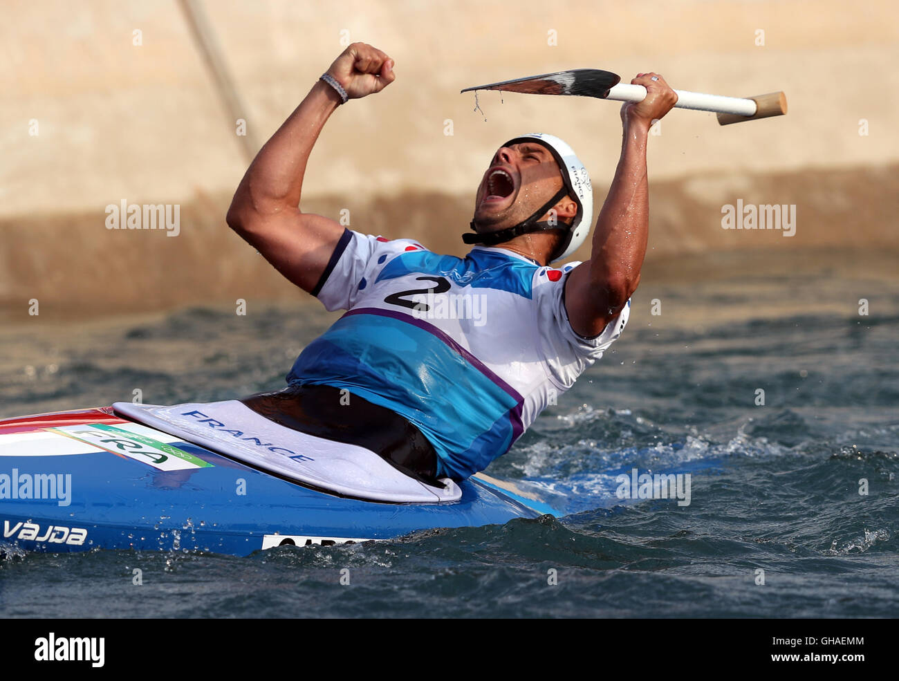 France's Denis Gargaud Chanut celebrates following his run in the Men's ...