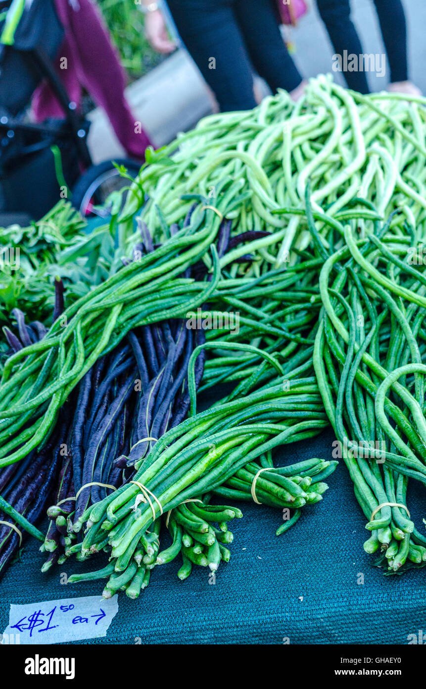 A colorful selection of Chinese Long beans seen at the San Leandro ...