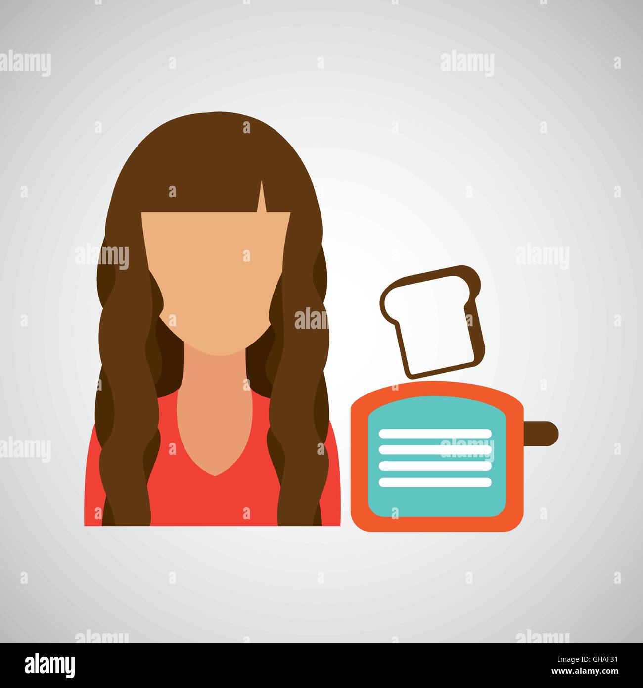 girl with bread icon Stock Vector Image & Art - Alamy