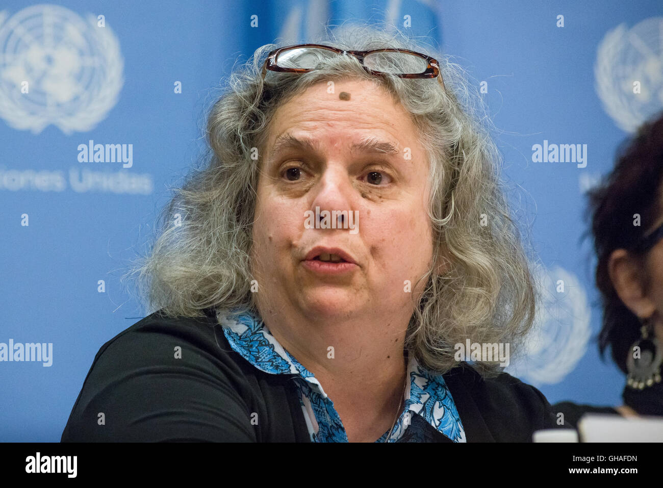 New York City, USA. 9th August, 2016. Delegation member Madelyn Hoffman ...