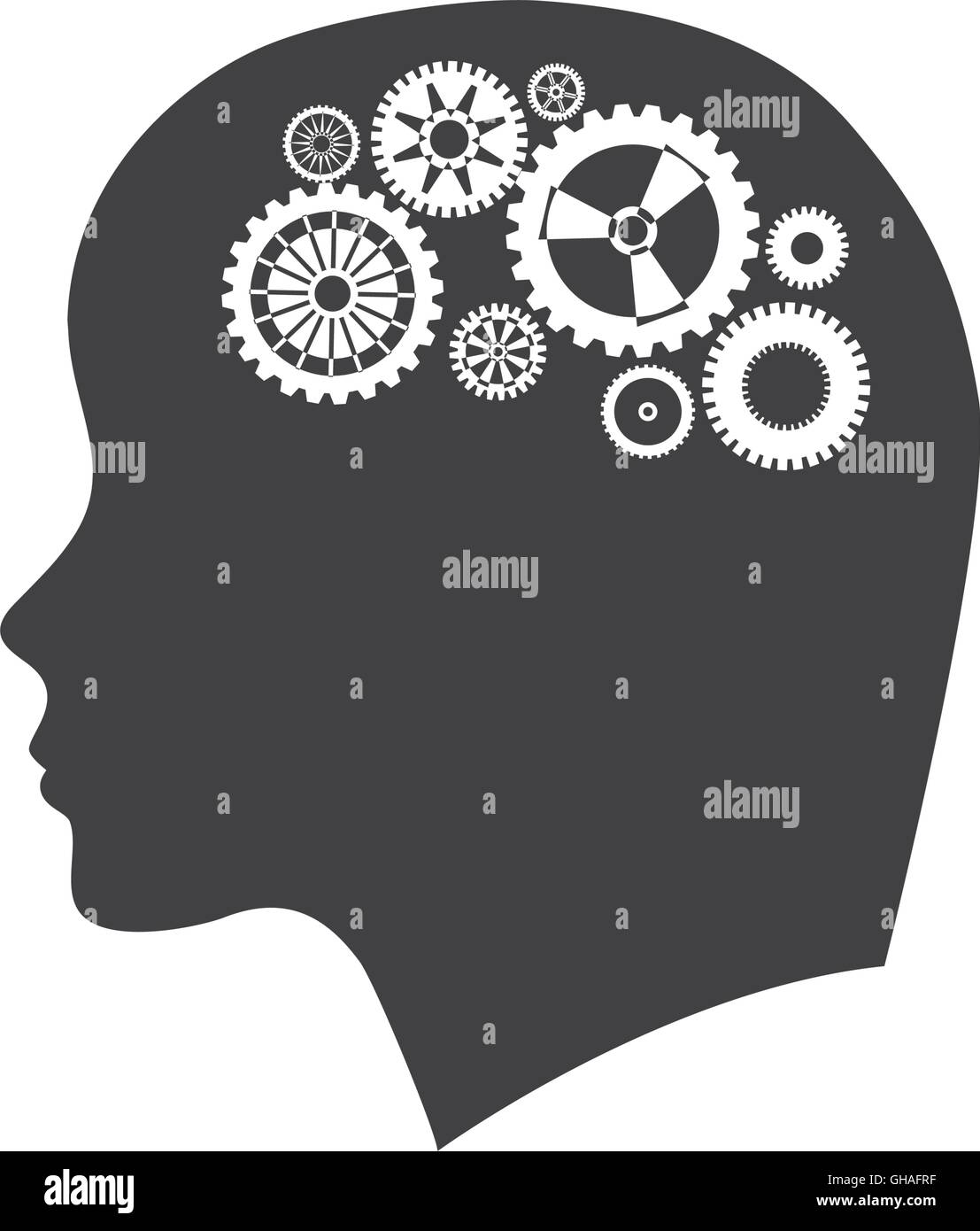 Gears silhouette creativity genius hi-res stock photography and images - Alamy