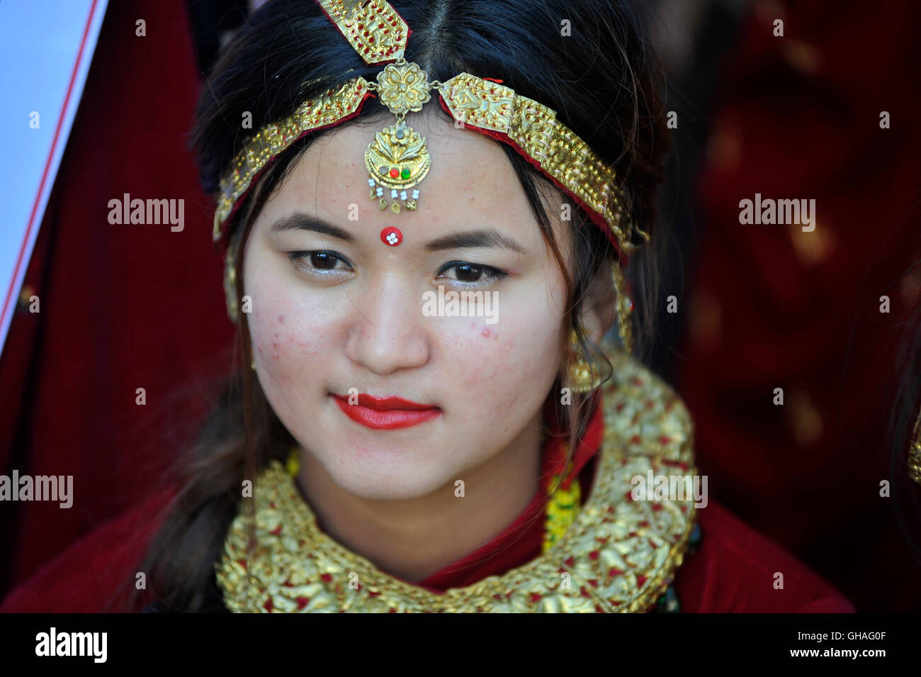 Kathmandu, Nepal. 09th Aug, 2016. A Portrait of Nepalese girl in a ...