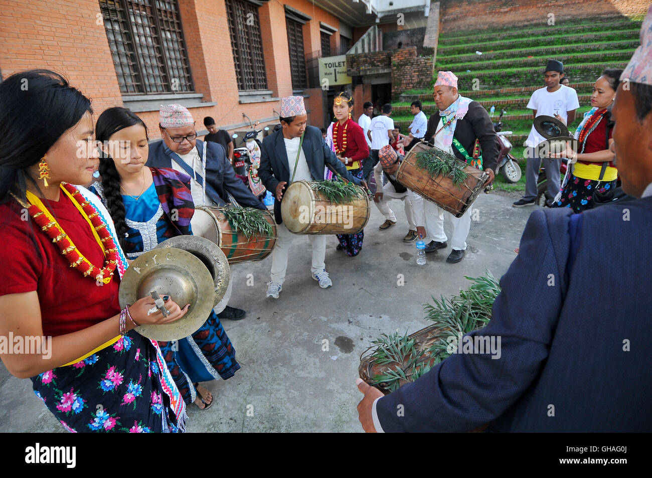 Kathmandu, Nepal. 09th Aug, 2016. Nepalese People from Kirati community ...