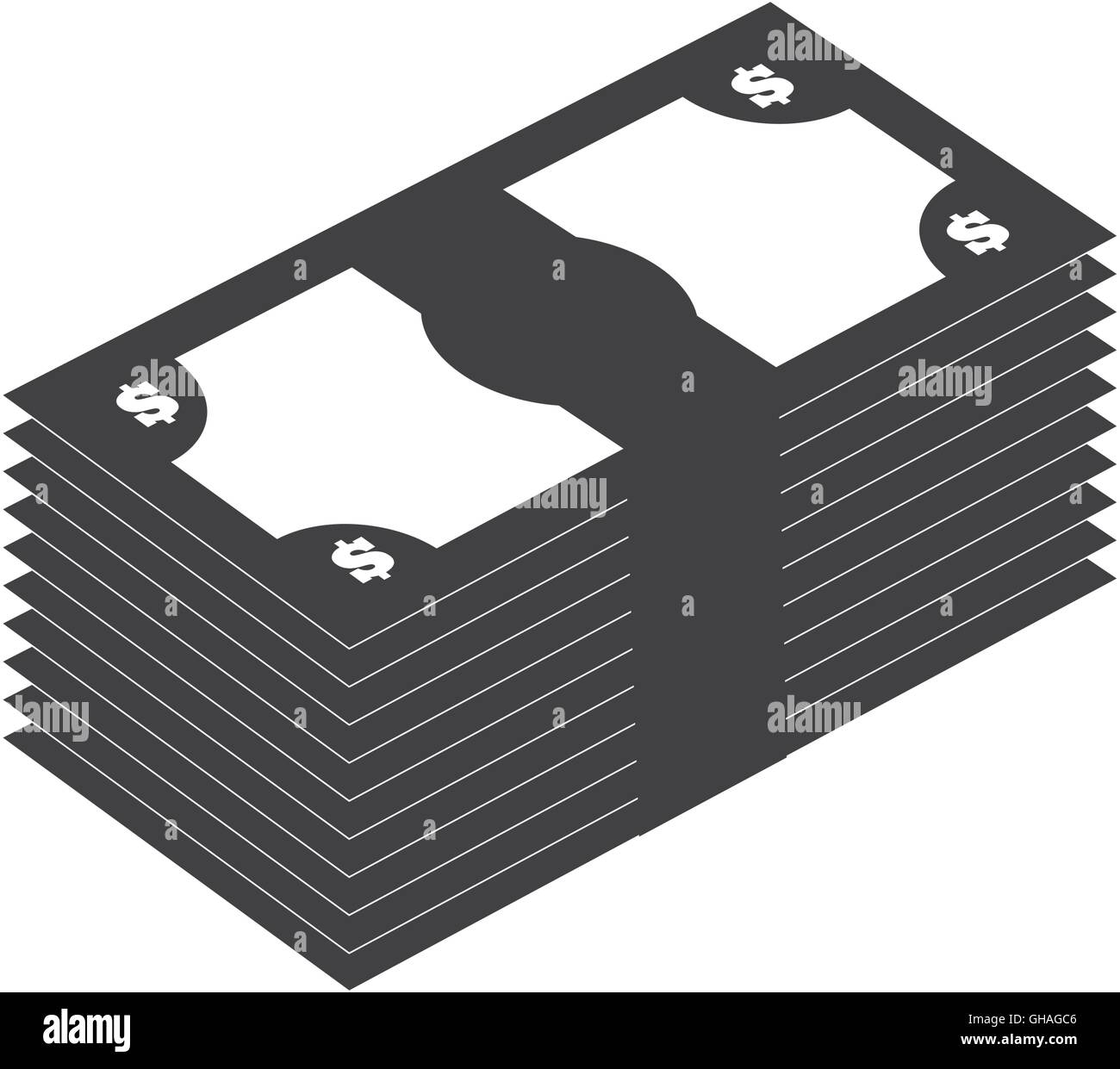 bills silhouette money icon. Vector graphic Stock Vector Image & Art ...