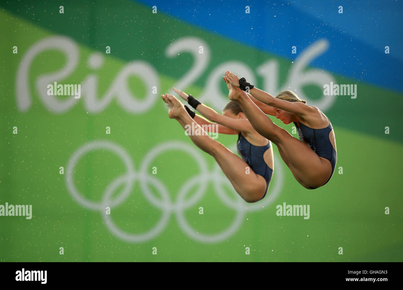 Britain's Lois Toulson and Tonia Couch compete during the women's ...